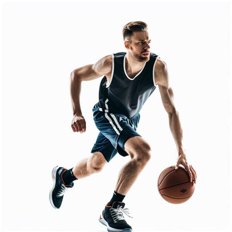 Young Caucasian Basketball Player Of Team In Action Motion In Jump