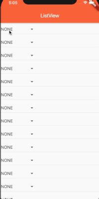 android - Drop down inside ListView in flutter - Stack Overflow
