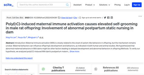 Poly I C Induced Maternal Immune Activation Causes Elevated Self