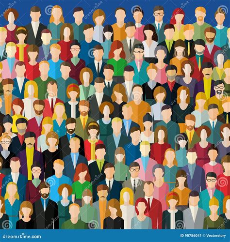 The Crowd Of Abstract People Stock Vector Illustration Of Group