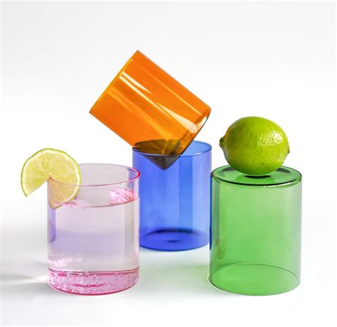 Colored Drinking Glasses Set Of 4 16oz Clear Cocktail