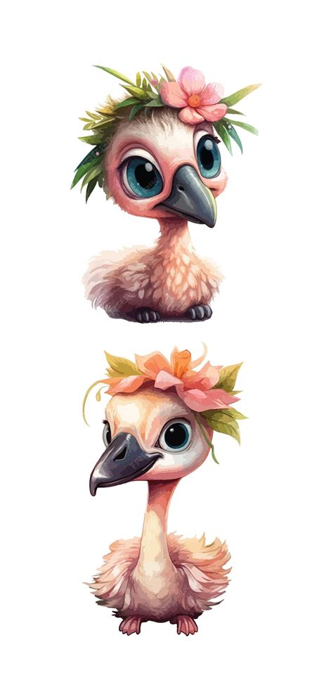 Premium Vector Cute Flamingo Clipart Isolated Vector Illustration
