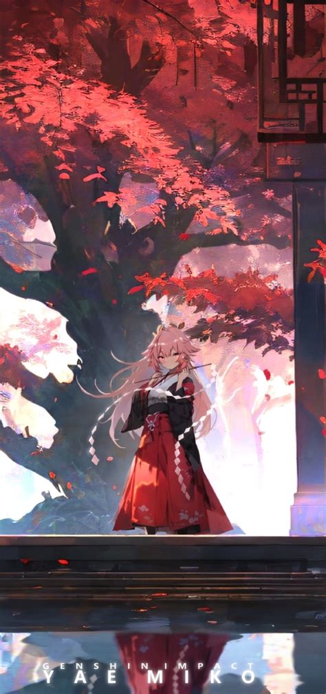 1080x2300 Resolution Yae Miko Guuji Cool Portrait Genshin Impact