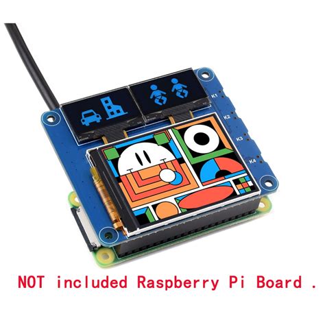 2inch Lcd Screen With 096inch Blue Oled Display Module Hat For Rpi