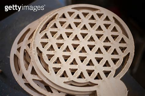 Fractal Carved From Wood Workpiece Made Of Plywood On Cnc Machine