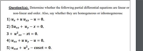 Solved Question A Determine Whether The Following Partial Chegg