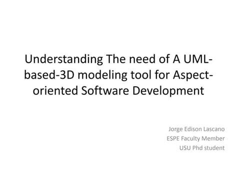 Uml For Aspect Oriented Design Pptx