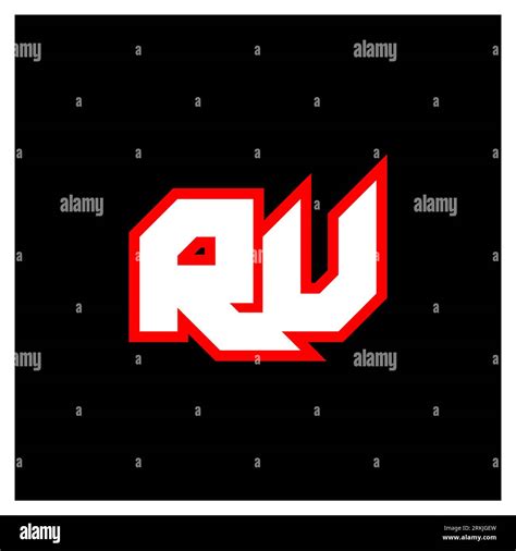 Ru Logo Design Initial Ru Letter Design With Sci Fi Style Ru Logo For