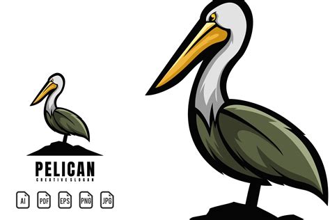 Pelican Mascot Logo Graphic By Maxs Graphic · Creative Fabrica