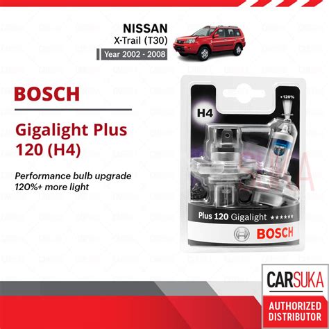 Bosch Plus 120 Gigalight H4 Headlight Bulb For Nissan Xtrail T30