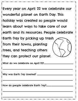 Earth Day Reading Comprehension Passages Questions Earth Day Activities Artofit