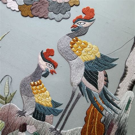 needlestudio shared a photo on Instagram 상상의 새 봉황이 아름다운 자태를 보여주고