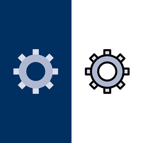 Cogs Gear Setting Icons Flat And Line Filled Icon Set Vector Blue Background 19124331 Vector Art