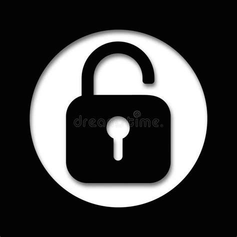 Padlock Icon Isolated On White Background Symbol Sign Unlock Stock