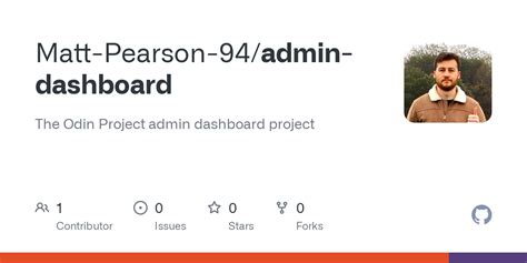 Github Matt Pearson 94admin Dashboard The Odin Project Admin