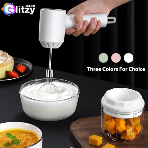 전기 핸드 믹서 미니 음식 쵸퍼 계란 거품기 3 속도 제어 주방 블렌더 Usb 무선 마늘 푸드 매셔 2 In 1마늘 다지기 Aliexpress