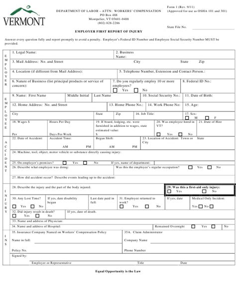Dol Form 1 Download Fillable Pdf Or Fill Online Employer First Report