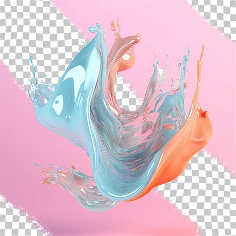 3d 렌더링에서 고립 된 액체 스플래시의 클리핑 경로와 함께 투명한 배경 프리미엄 Ai 생성 Psd