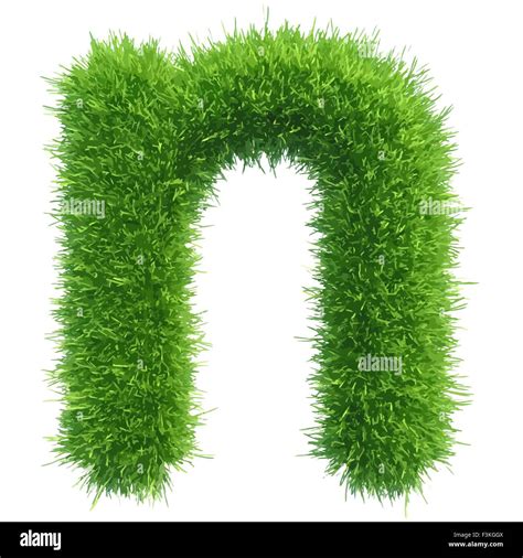 Vector Small Grass Letter N On White Background Stock Vector Image