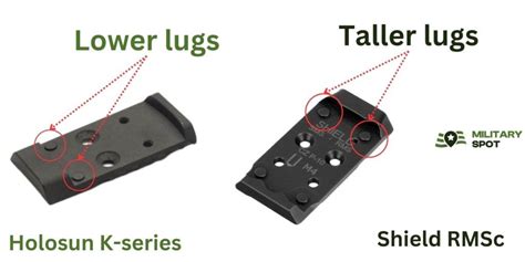 Shield Rmsc Vs Holosun K Series Footprint Military Spot