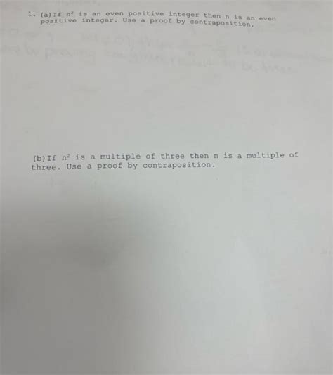 Solved 1 A If N218 An Even Positive Integer Then N18 An