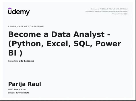 Parija Raul On Linkedin Dataanalysis Udemy Professionaldevelopment