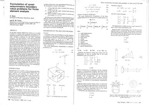 Pdf Formulation Of Quasi Axisymmetric Boundary Value Problems For