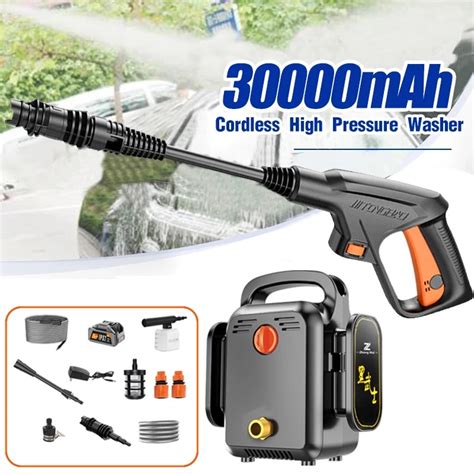 세차 건 와셔 스프레이 노즐 고압 클리너 자동차 가정 정원용 무선 세차기 30000mah Aliexpress