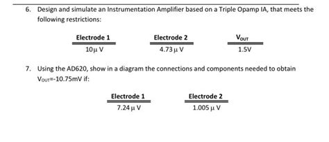 Solved Design And Simulate An Instrumentation Amplifier
