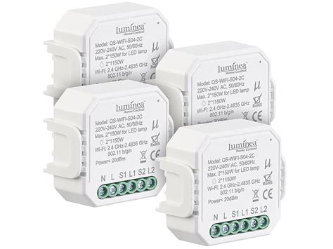 Luminea Home Control WiFi Schalter Alexa Er Set WLAN Unterputz Kanal Lichtschalter Mit App