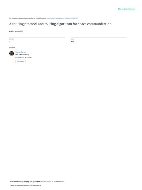 Aroutingprotocolandroutingalgorithmforspace Pdf Routing