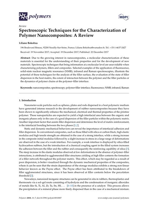 Pdf Spectroscopic Techniques For The Characterization Of Polymer
