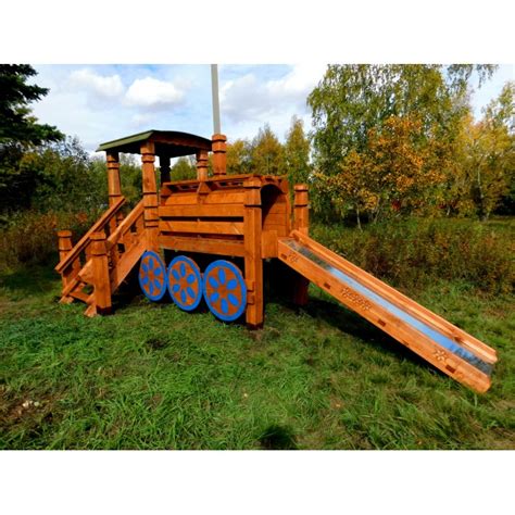 Игровые детские площадки Уютный дворик Купить Паровозик с горкой ИО 02 с доставкой и установкой