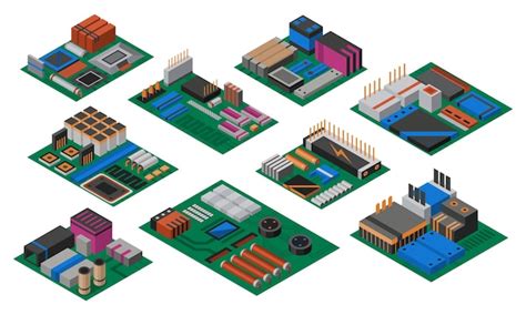 Premium Vector Circuit Board Isometric Electronic Computer Components Motherboard