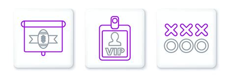 라인 계획 전략 개념 미식 축구 Tv 프로그램 및 Vip 배지 아이콘을 설정합니다 벡터 가는 끈에 대한 스톡 벡터 아트 및 기타