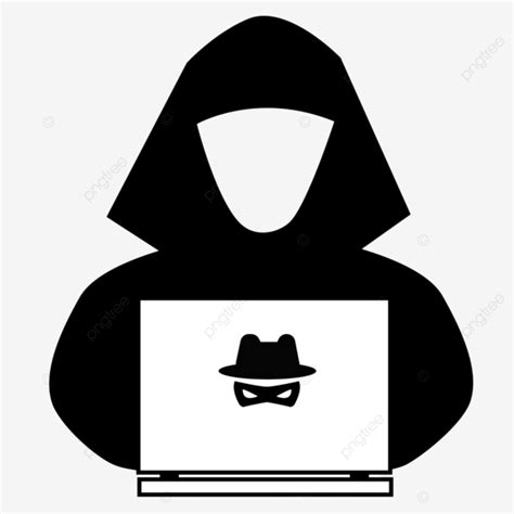 Hacker Icon On White Background Secret Cartoon Crime Png And Vector
