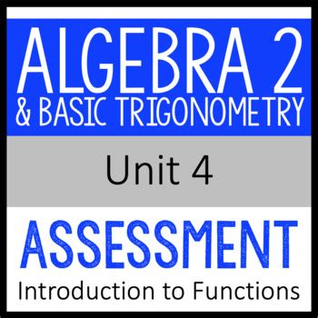 Algebra And Basic Trig Unit Test Introduction To Functions
