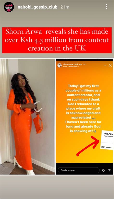Shorn Arwa Reveals She Has Made Over Ksh 43 Million From Content
