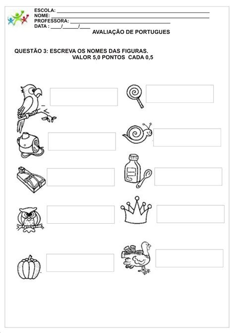Escola Saber Atividades de português 1 ano fundamental para imprimir