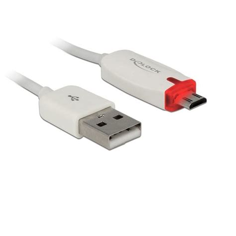 Delock Usb A 20 Usb Micro B Apaapa Adat és Töltőkábel Led