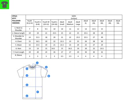 Custom Ink Size Chart Hoodie