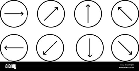 Swipe Icon Set Arrow On Circle Button Symbol Arrow Up Down Left