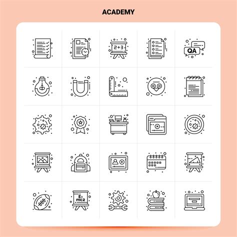 Outline 25 Academy Icon Set Vector Line Style Design Black Icons Set Linear Pictogram Pack