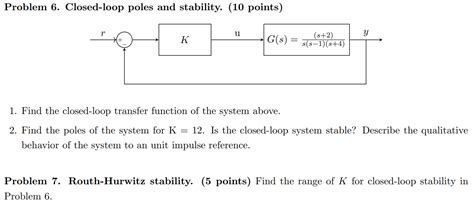 Solved Problem Closed Loop Poles And Stability Chegg Com