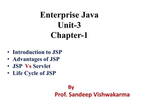 Enterprise Java Unit 3chapter 1 Jsp Pdf