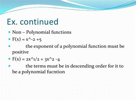 Polynomial Functions