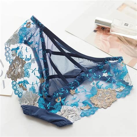 Buy Sexy Women Lace Briefs Hollow Out Mesh Low Rise