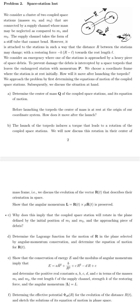 Solved Problem Space Station LostWe Consider A Cluster Chegg Com