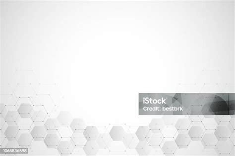 육각형 요소와 기하학적 추상 배경입니다 현대적인 디자인에 대 한 의료 배경 텍스처입니다 분자 구조와 육각형 패턴의 벡터 그림입니다 과학 및 기술 개념입니다 0명에 대한 스톡