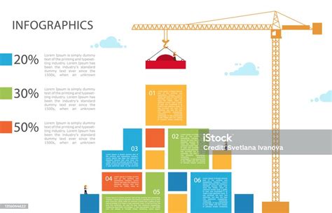 타워 크레인은 건물을 구축합니다 건축 사업의 인포그래픽 개념 건설 산업에 대한 스톡 벡터 아트 및 기타 이미지 건설 산업 인포그래픽 건축하기 Istock